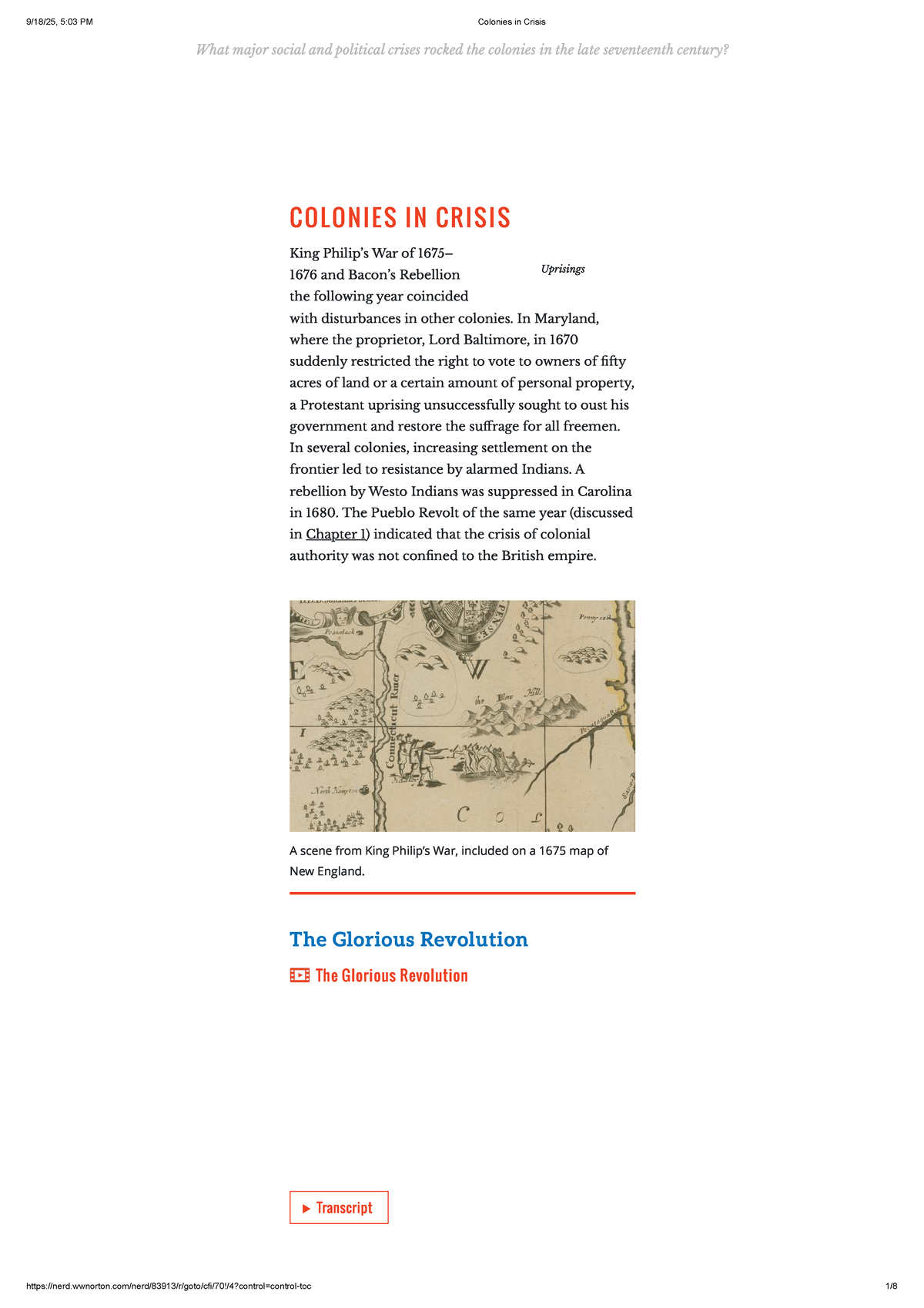 COLONIES IN CRISIS: Social & Political Turmoil in the Late 17th Century ...