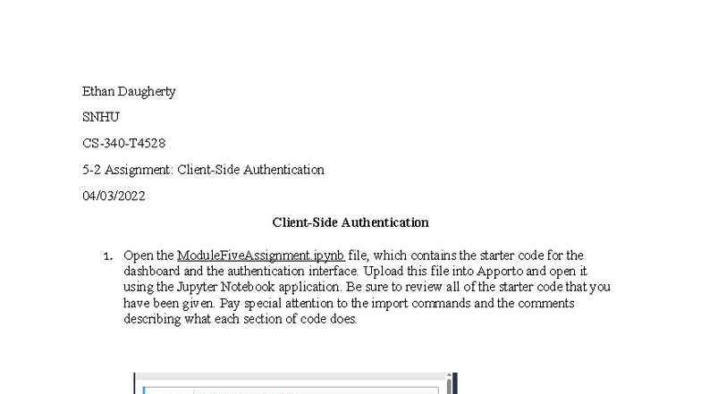 5-2 SNHU Assignment: Client-Side Authentication Guide - Studocu