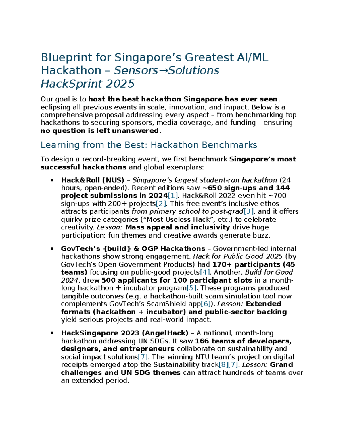 Blueprint for Singapore's Greatest AI ML Hackathon - HackSprint 2025 ...
