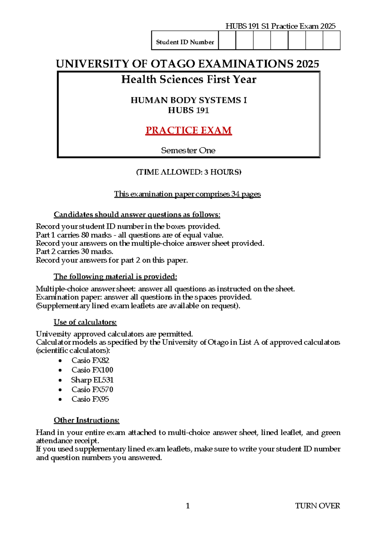 HUBS 191 S1 2025 Practice Exam Questions and Answers Guide - Studocu