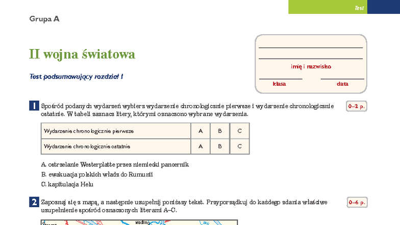 Test 1A: Podsumowanie II Wojny Światowej - Rozdział I - Studocu