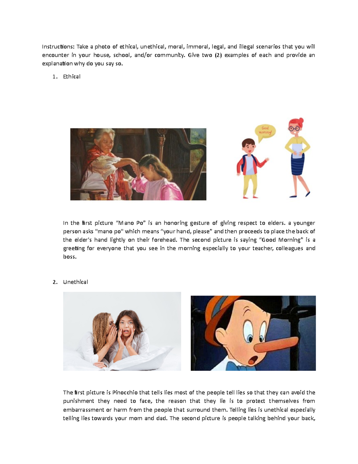 Ethics 3 - Photo Examples of Ethical vs. Unethical Scenarios - Studocu