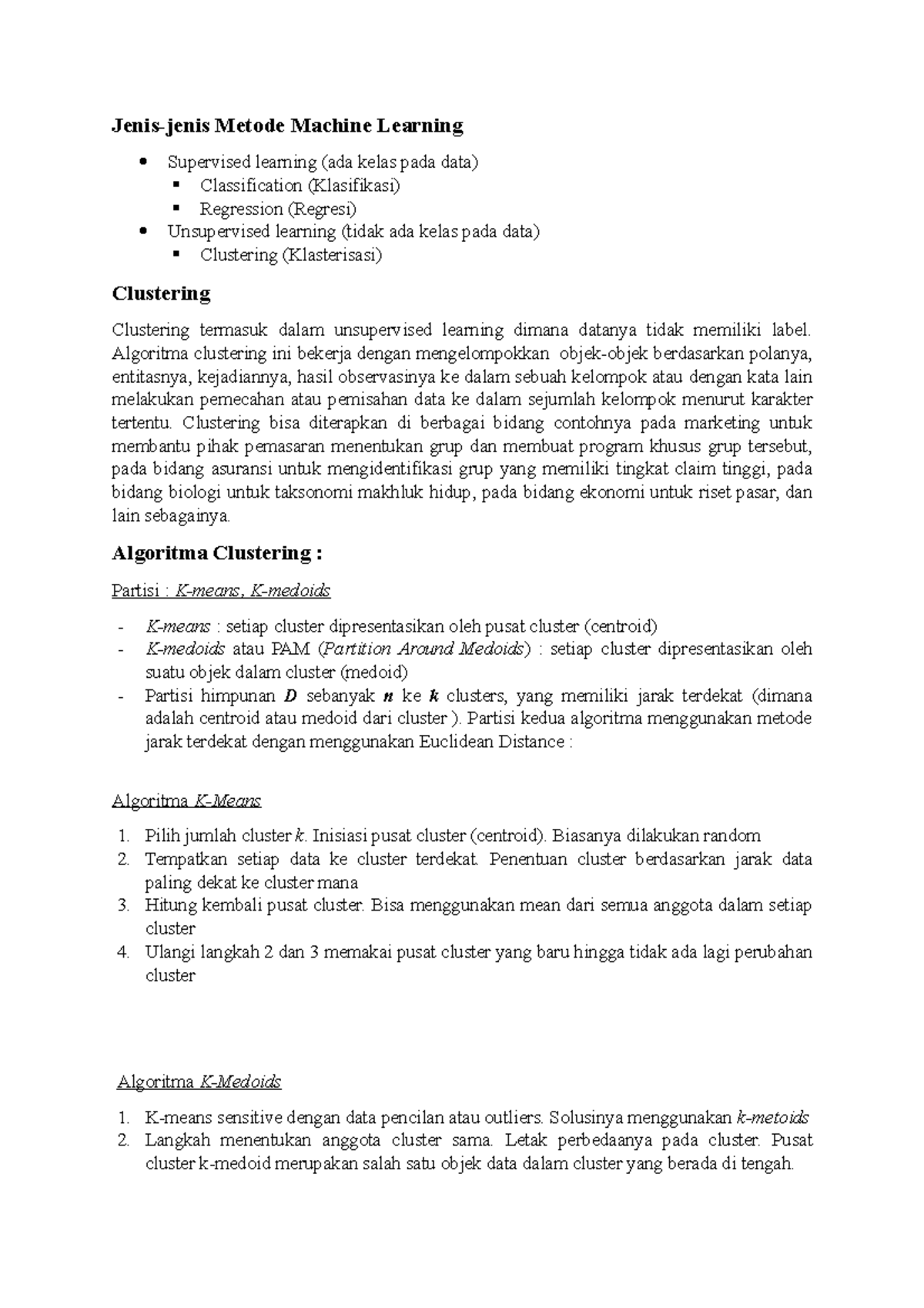 Jenis-jenis Metode Machine Learning - Algoritma clustering ini bekerja ...