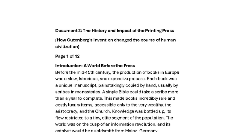 The History and Impact of the Printing Press: A Transformative ...