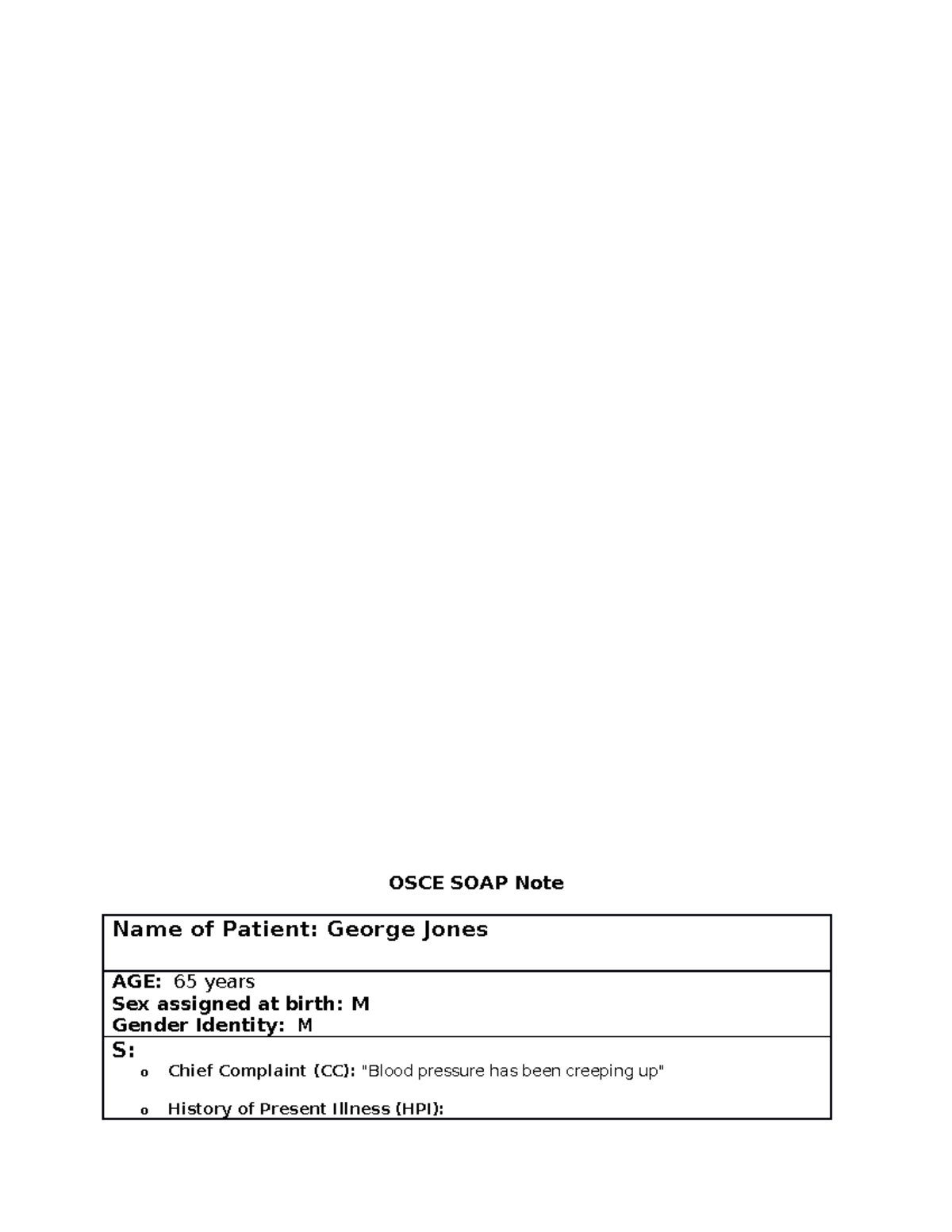 OSCE SOAP Note for Hypertension and Diabetes Management - Studocu