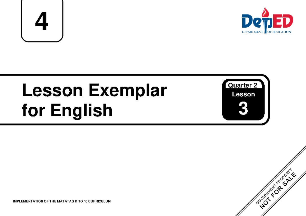 Q2 LE- English 4: Lesson Exemplar for Week 4 Curriculum Implementation ...