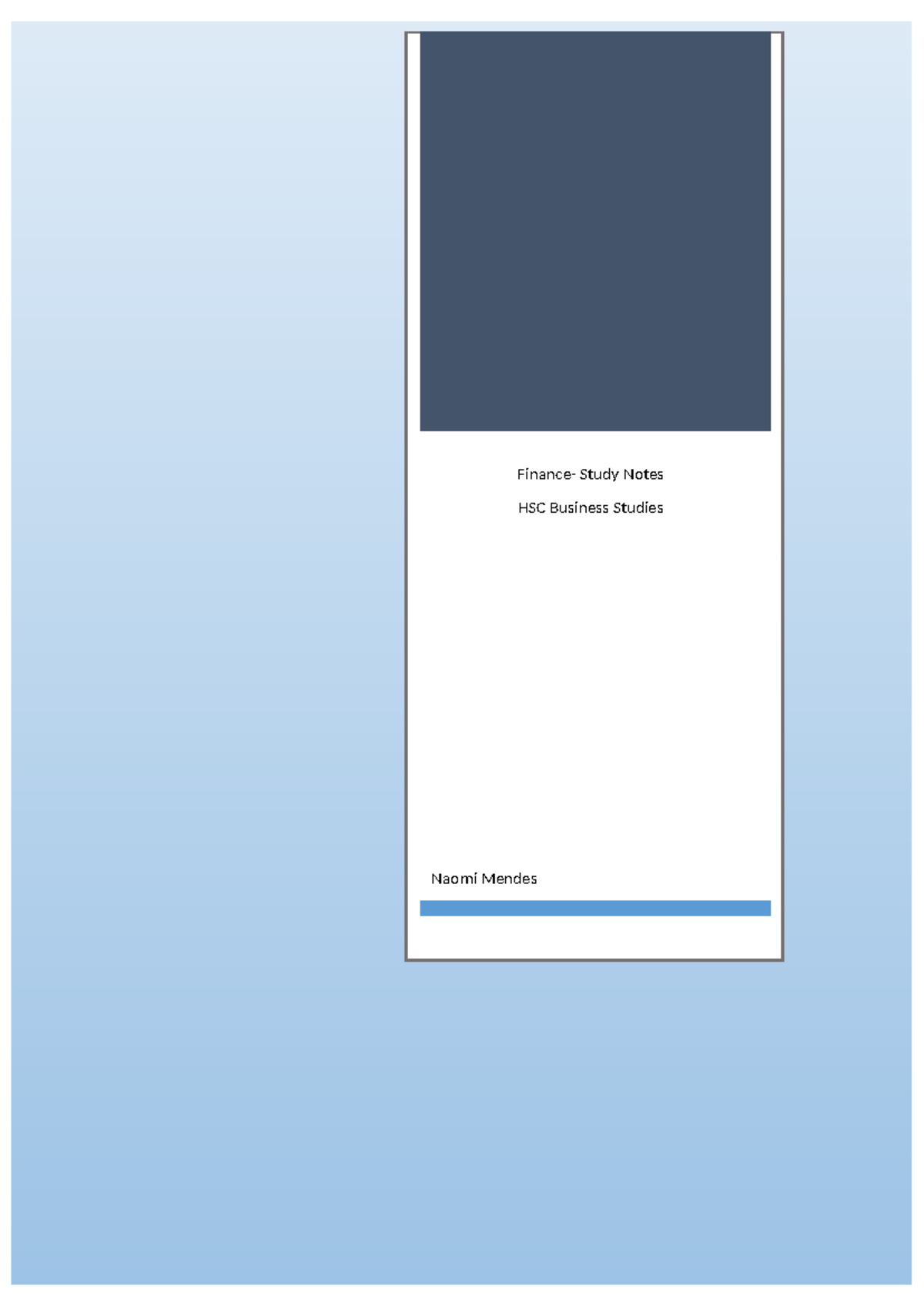 HSC Business Studies: Detailed Business Finance Study Notes - Studocu
