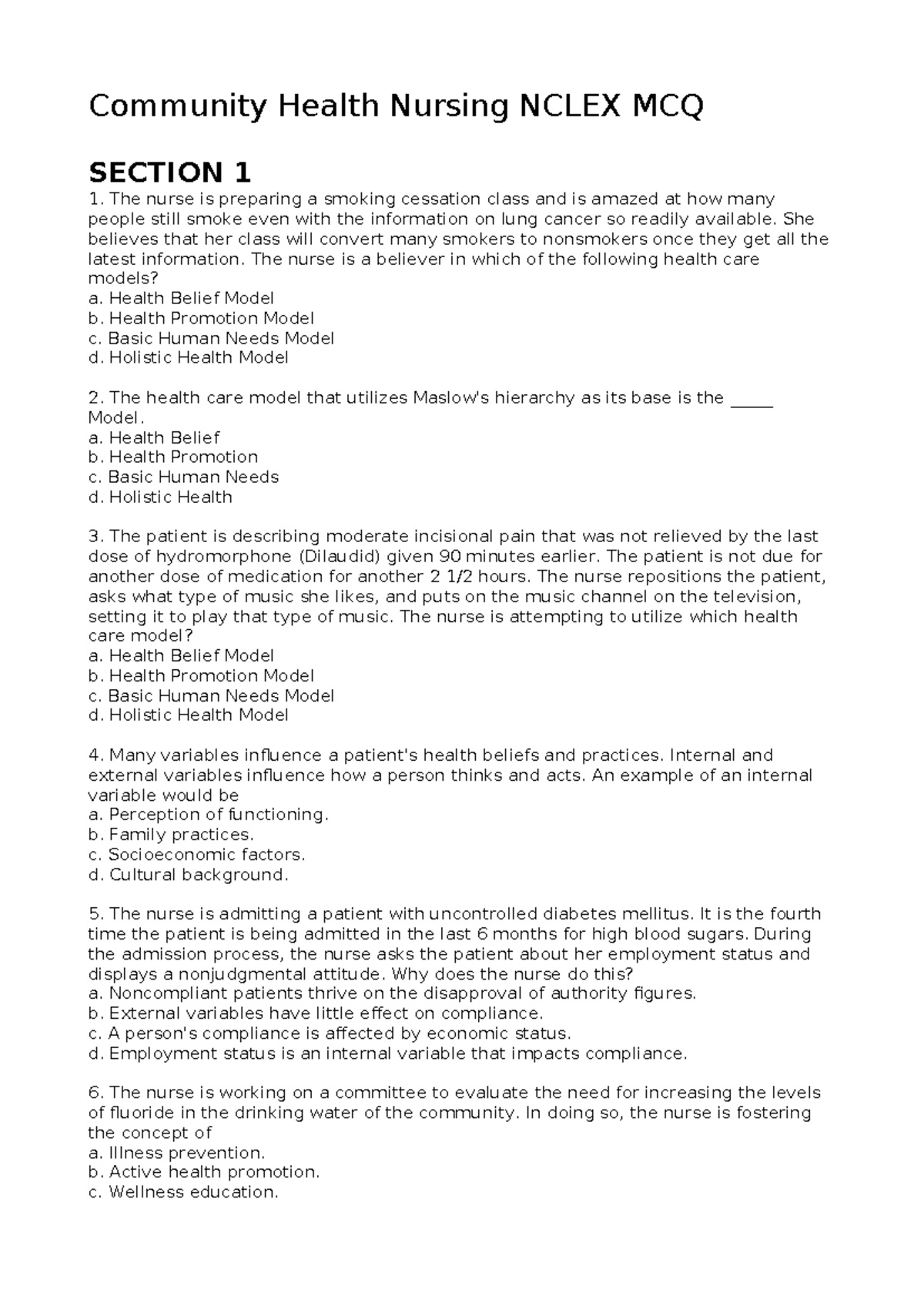 Community Nclex - Comprehensive note - Community Health Nursing NCLEX ...