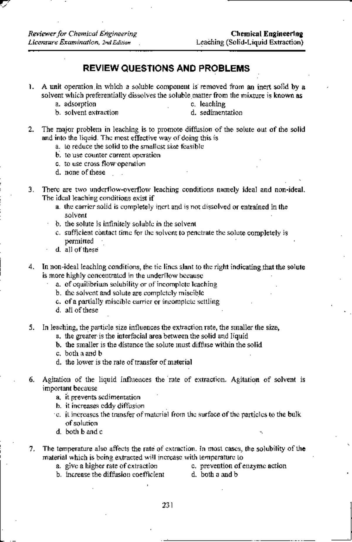 Chemical Engineering 101: Leaching (Solid-Liquid Extraction) Review ...