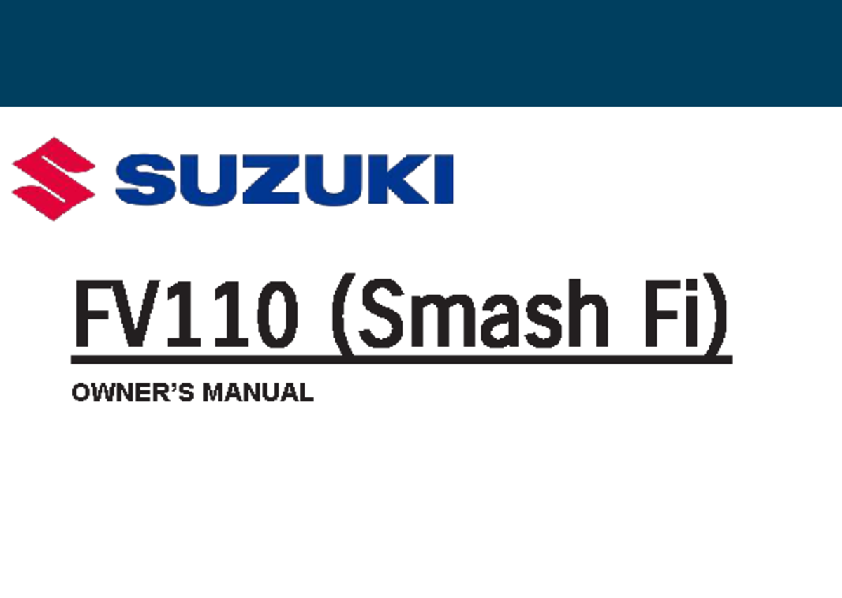 FV110 Smash FI Motorcycle Owner's Manual and Safety Guide - Studocu