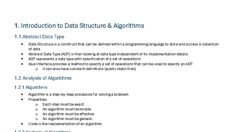 CS2040 Data Structures and Algorithms: Key Concepts and Techniques - Studocu