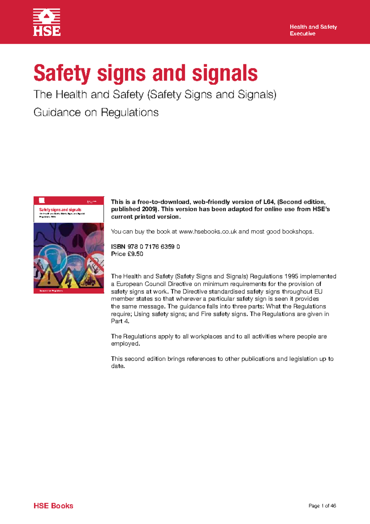 Health and Safety (Safety Signs and Signals) Regulations 1996 ...