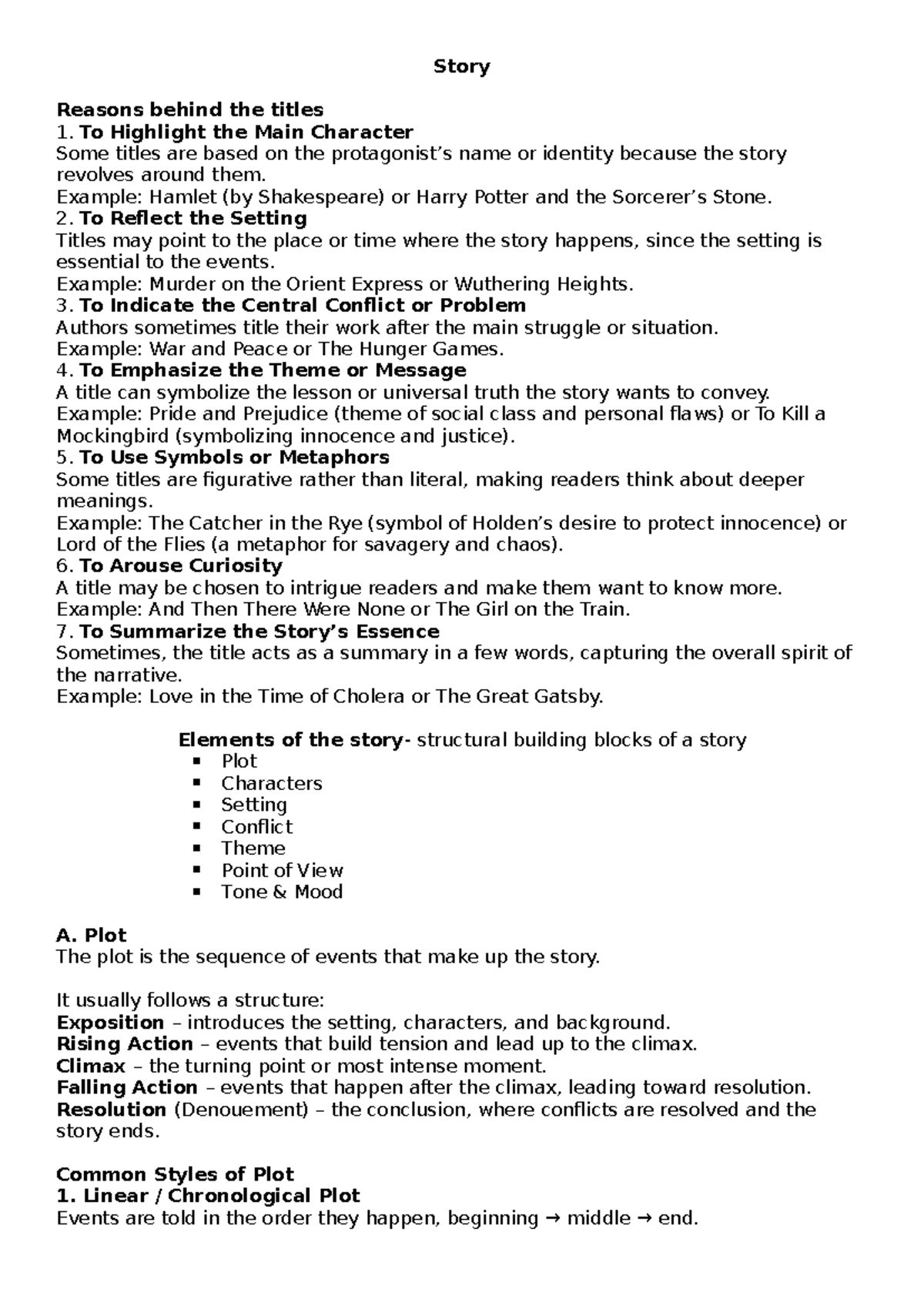ENG 101: Elements of Storytelling - Structure, Characters, and Themes ...