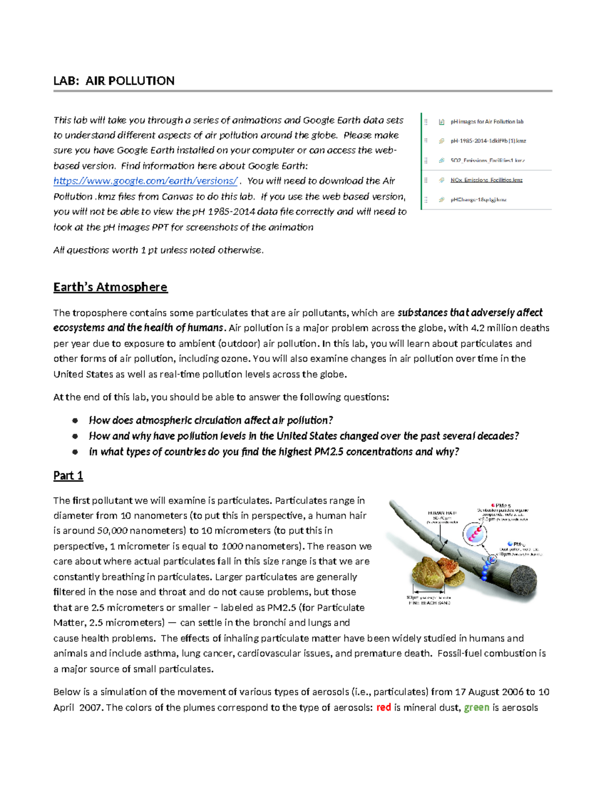 Lab Worksheet Air Pollution-2 - LAB: AIR POLLUTION This lab will take ...