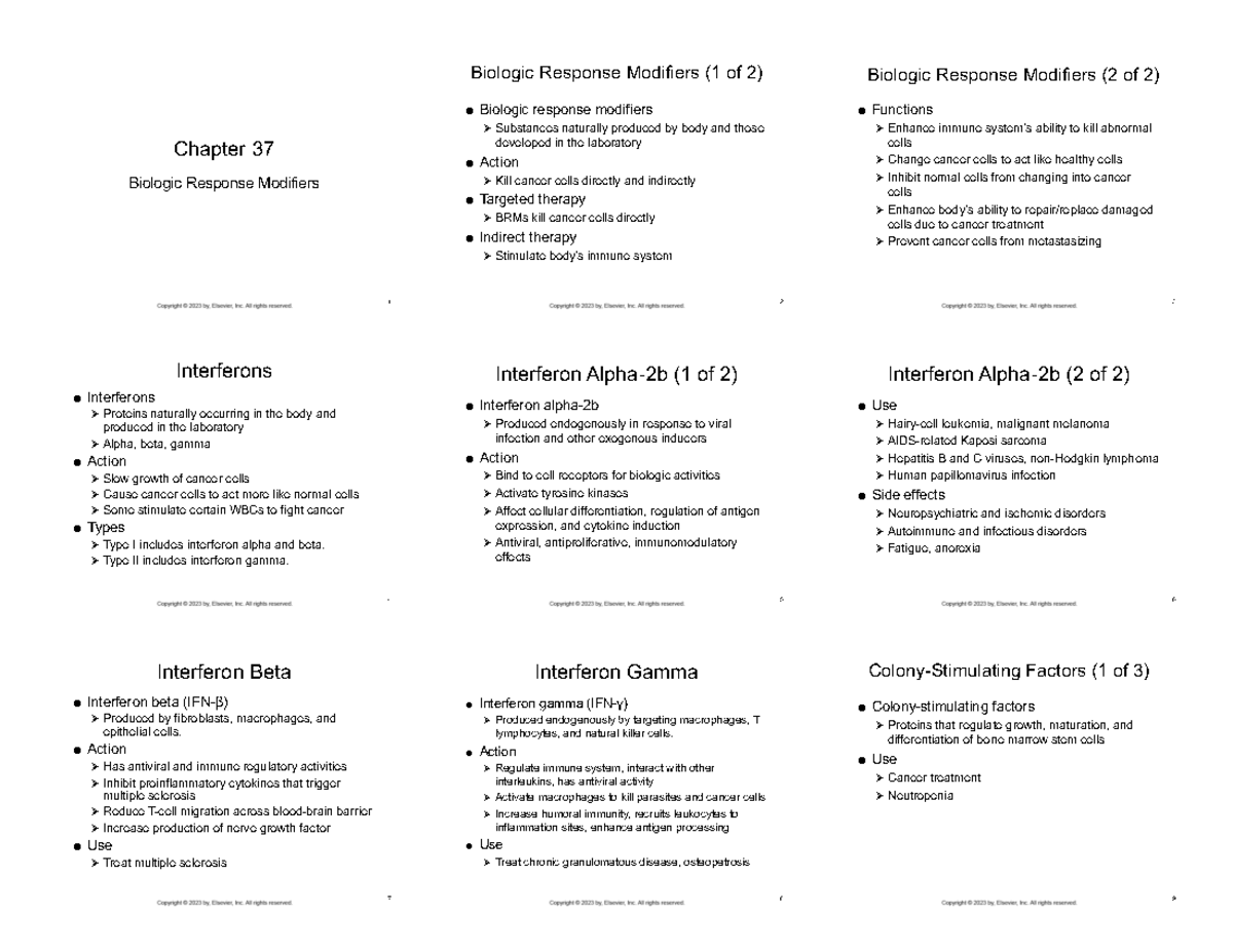 44 Chapter 037 condensed - 1 Chapter 37 Biologic Response Modifiers 2 ...