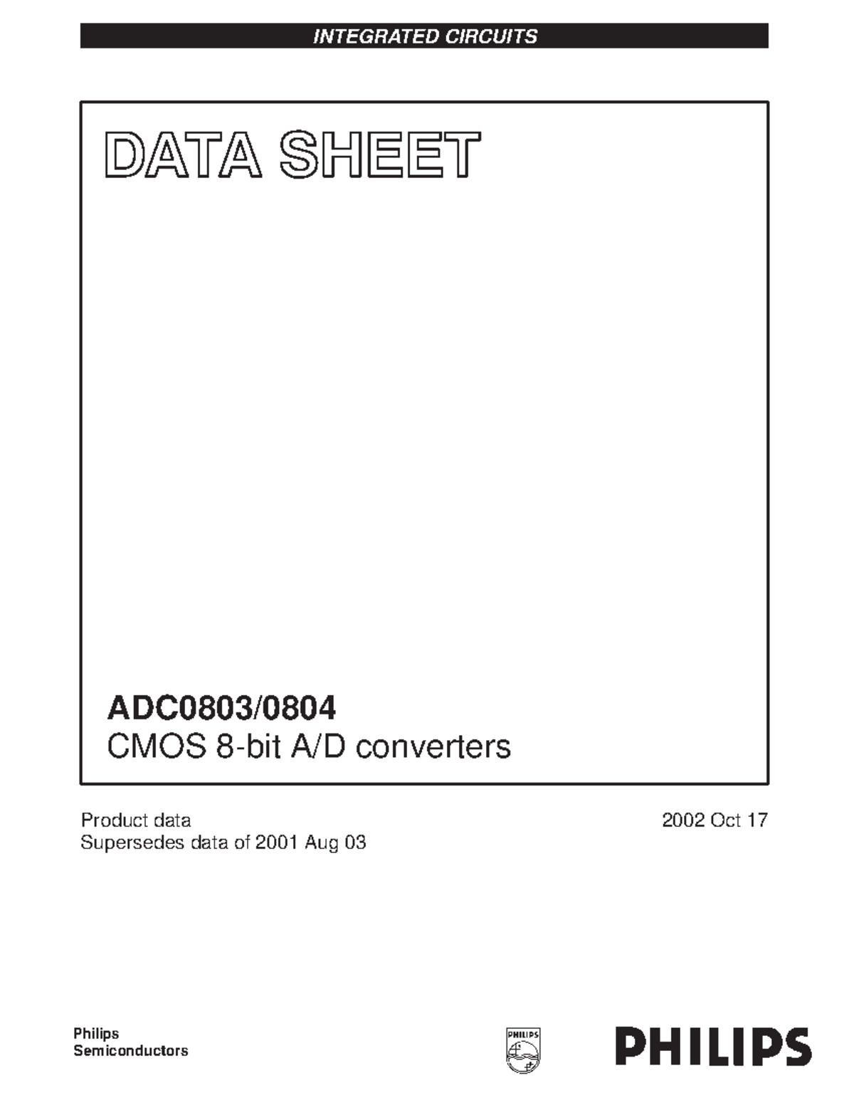 ADC0803 CMOS Converters Product Data Sheet - Philips Semiconductors ...
