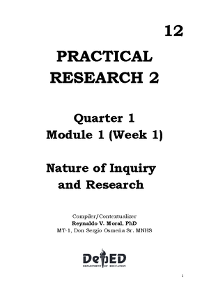 2 Q2 Practical Research - 12 Practical Research 2 Quarter 2 – Module 2 ...
