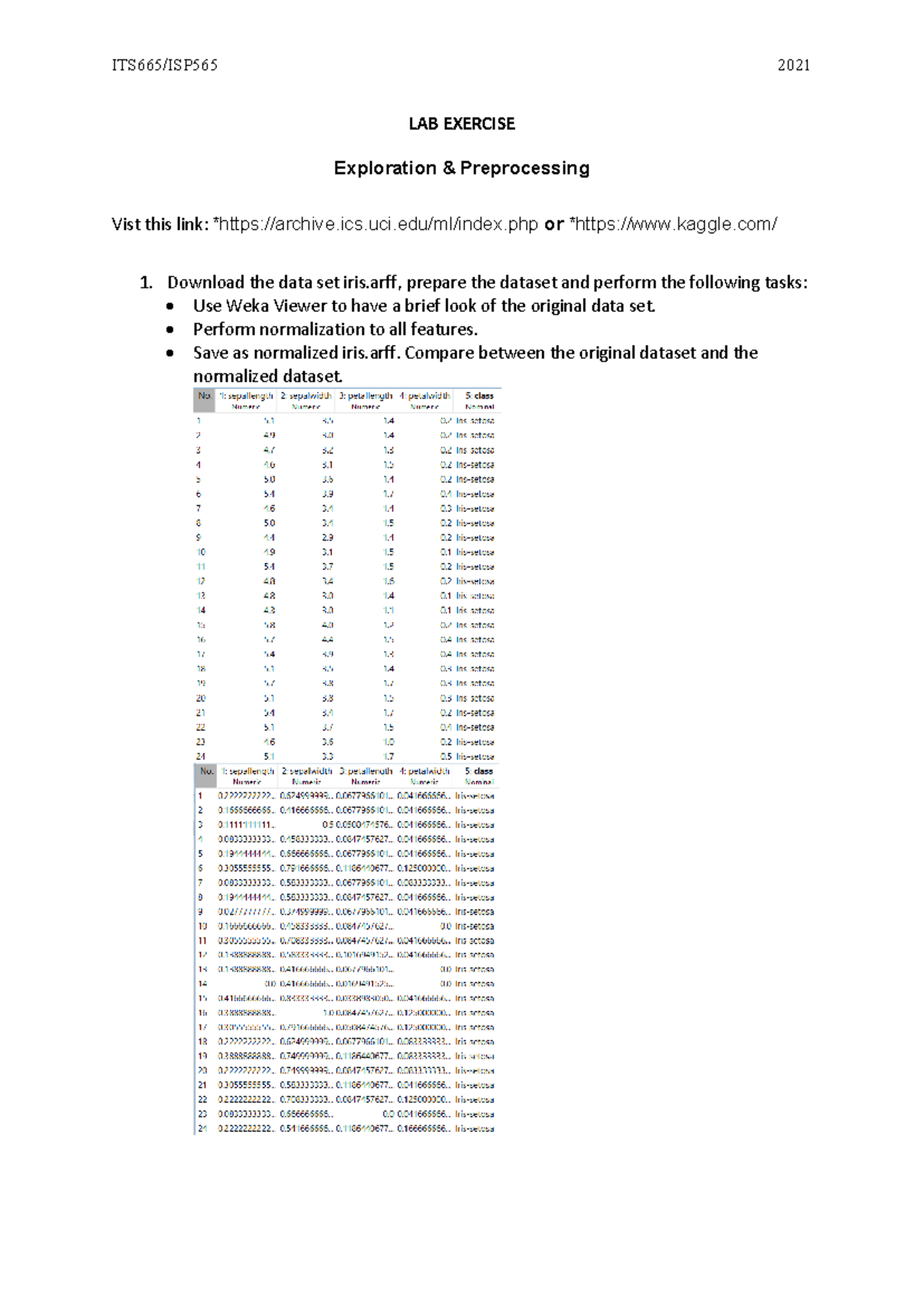 WEEK 3 - LAB EXERCISE: Data Exploration & Preprocessing - Studocu