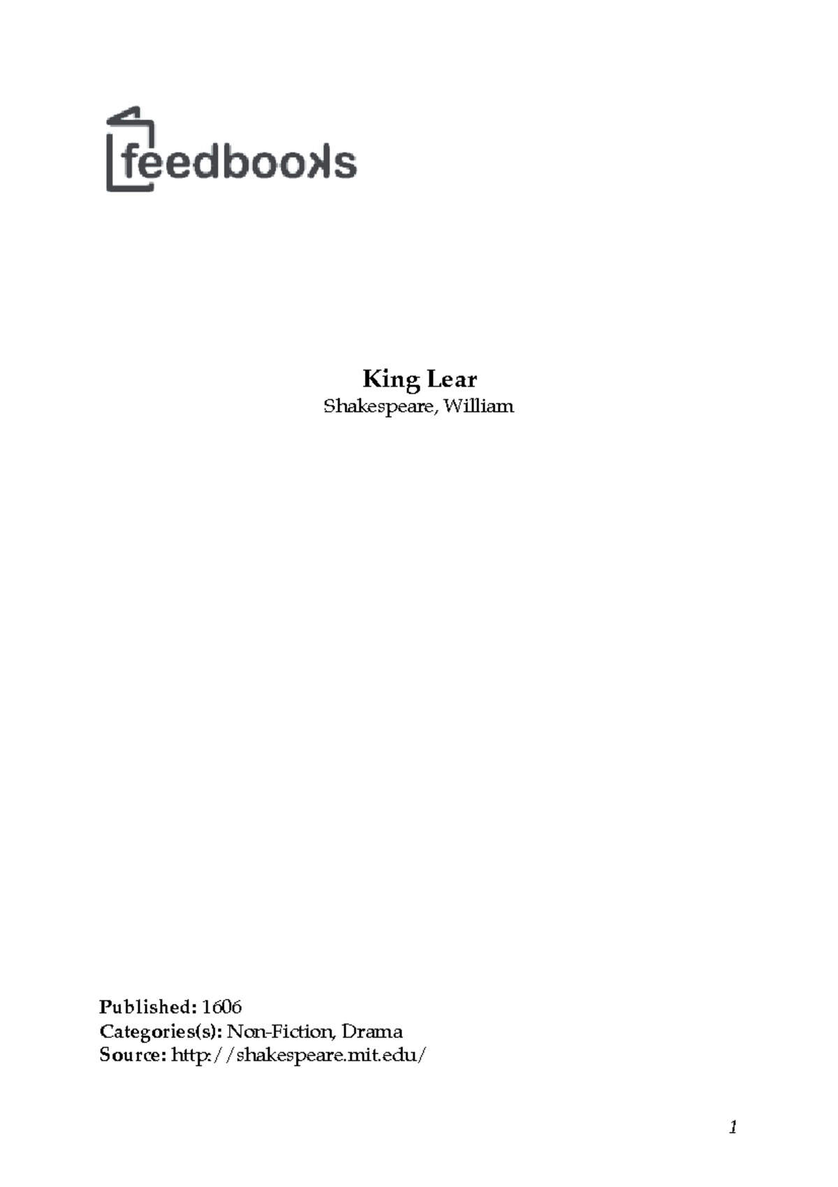 Shakespeare's King Lear: A Comprehensive Study Guide - Studocu