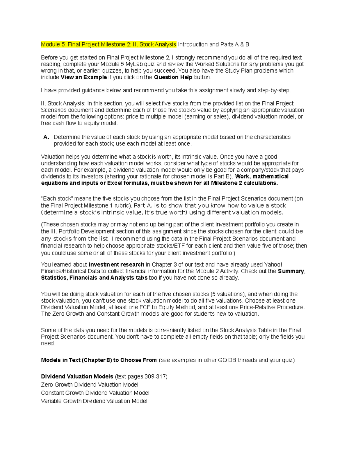 Final Project Milestone 2 Guidance v2021 - Module 5: Final Project ...