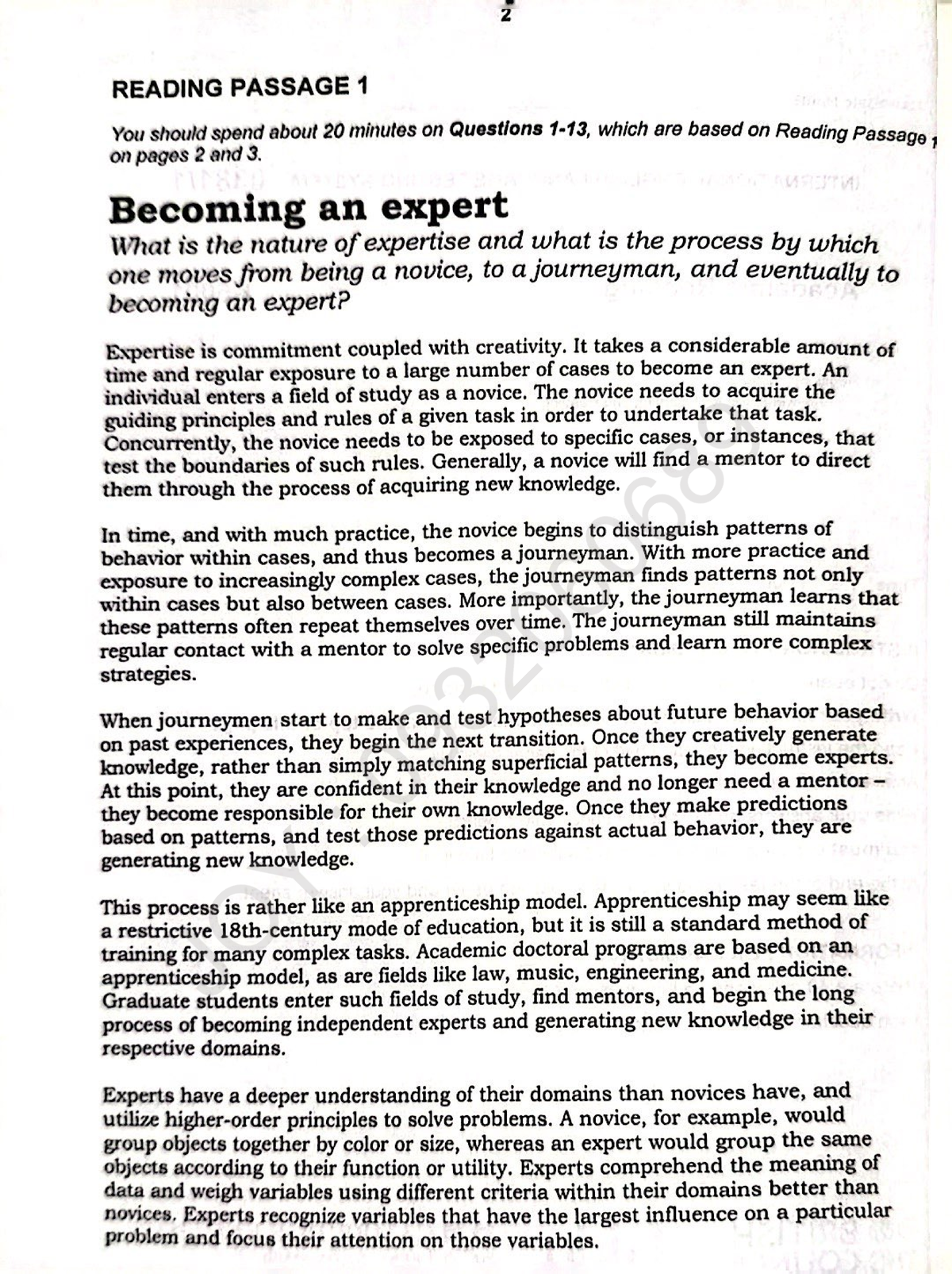 Reading 2007 2024 - Description - 2 READING PASSAGE 1 You should spend ...
