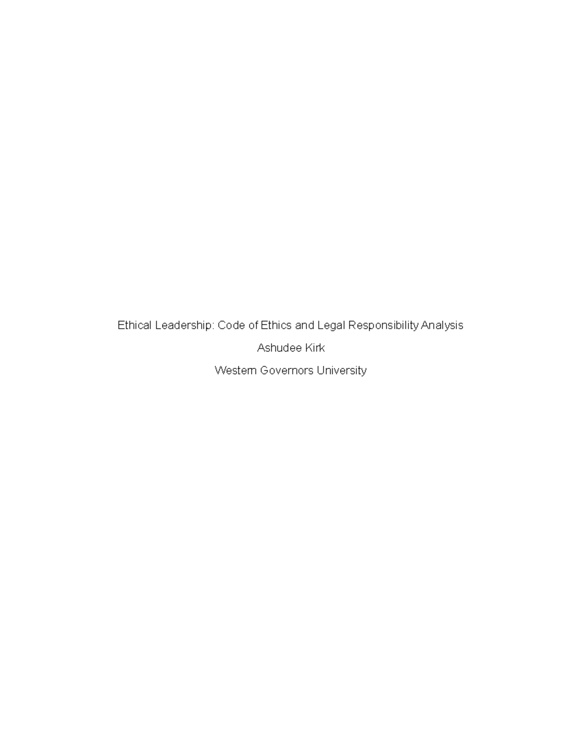 EHM2 Task 3: Ethical Leadership & Code of Ethics Analysis - Studocu