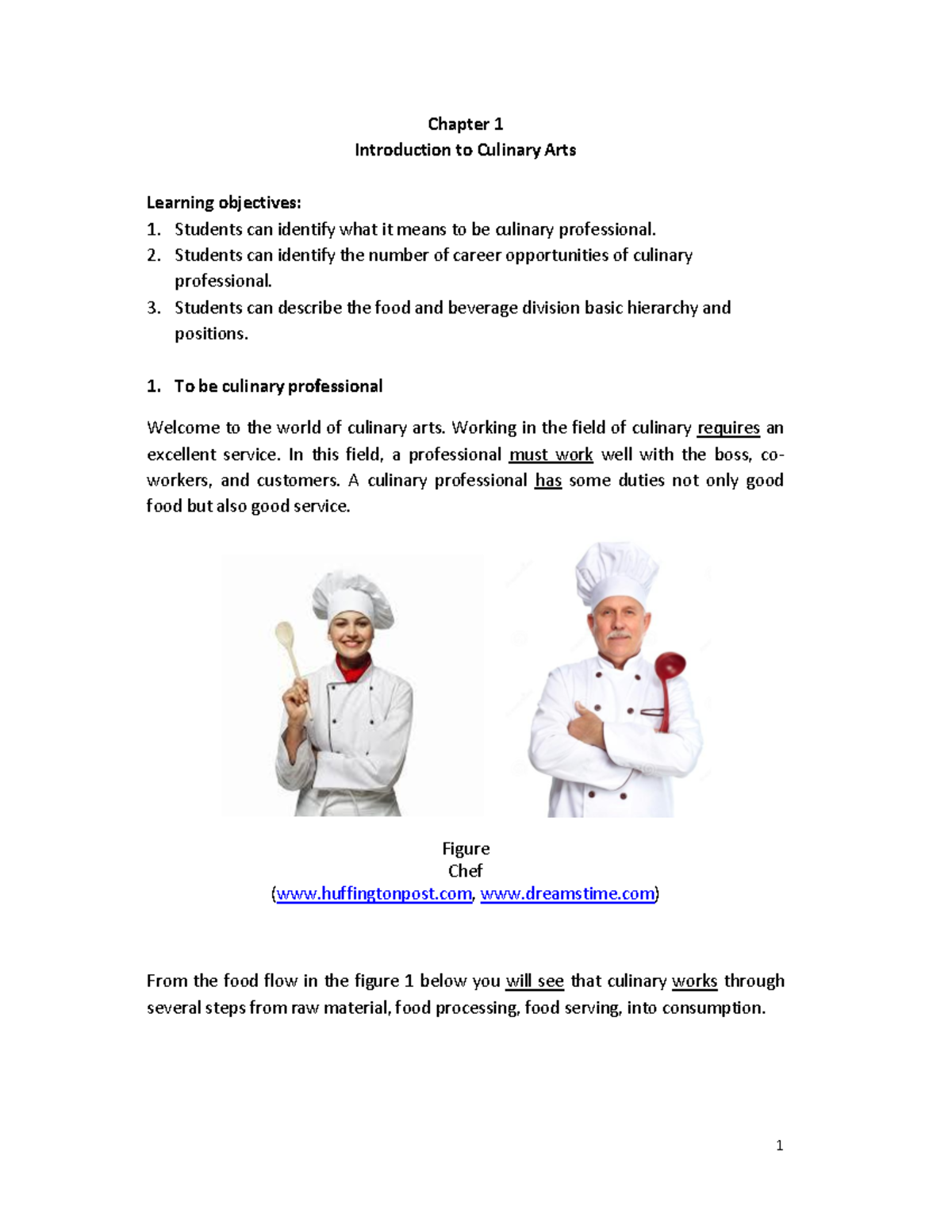 Food production notes- complete - Chapter 1 Introduction to Culinary ...