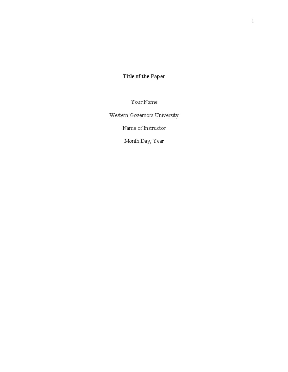 WGU APA 7th Edition Report Template and Clifton Strengths Reflection ...
