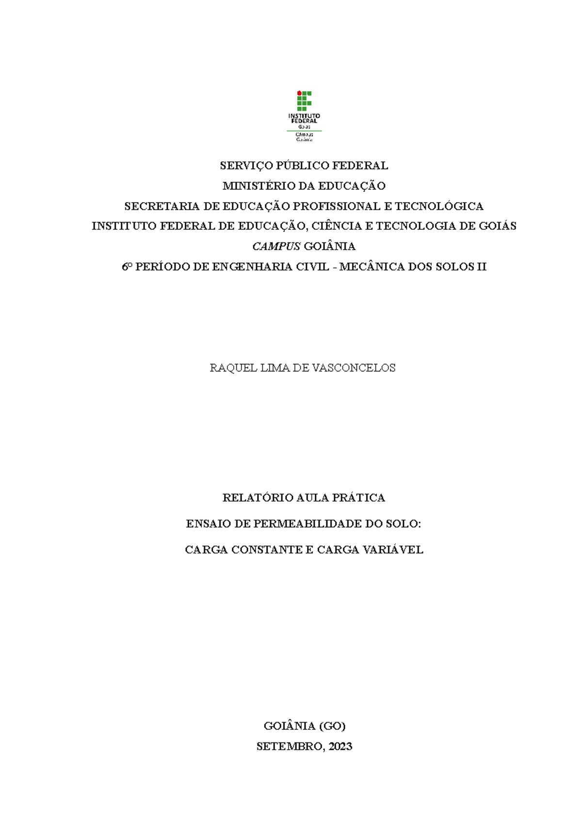 Ensaio de Permeabilidade do Solo: Carga Constante e Variável - Eng ...