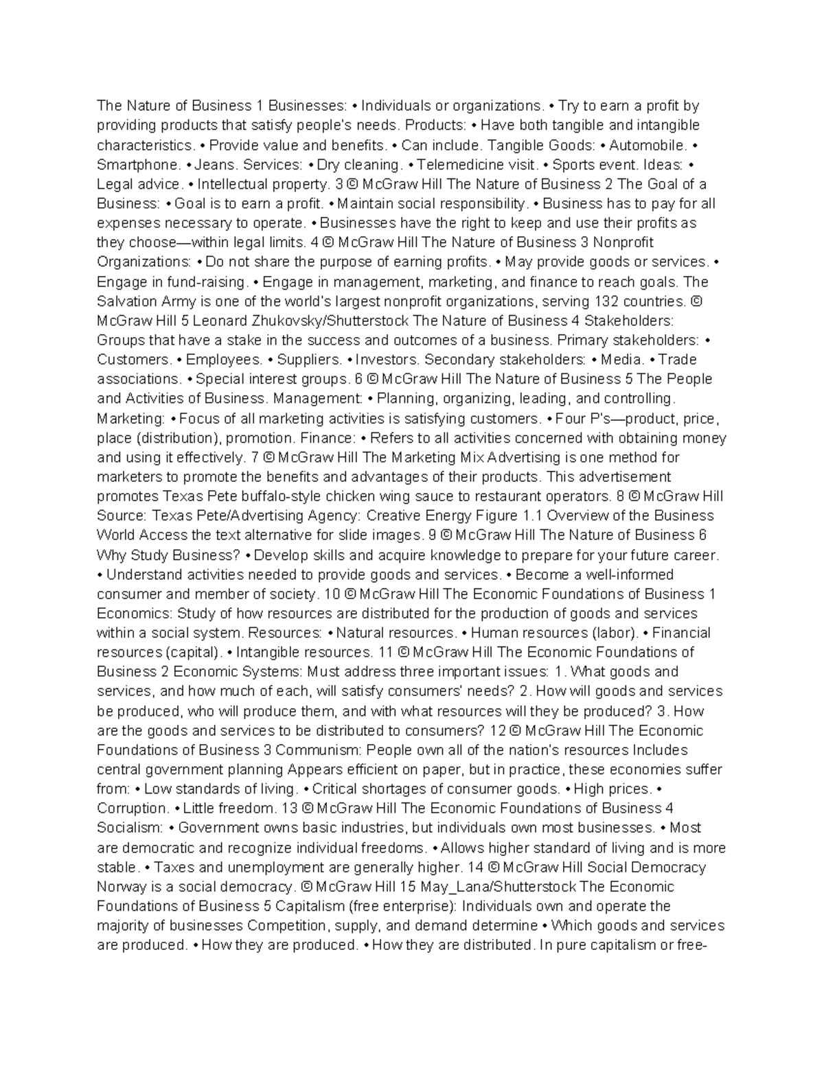 BUS 101: The Nature of Business - Key Concepts and Overview Quiz - Studocu