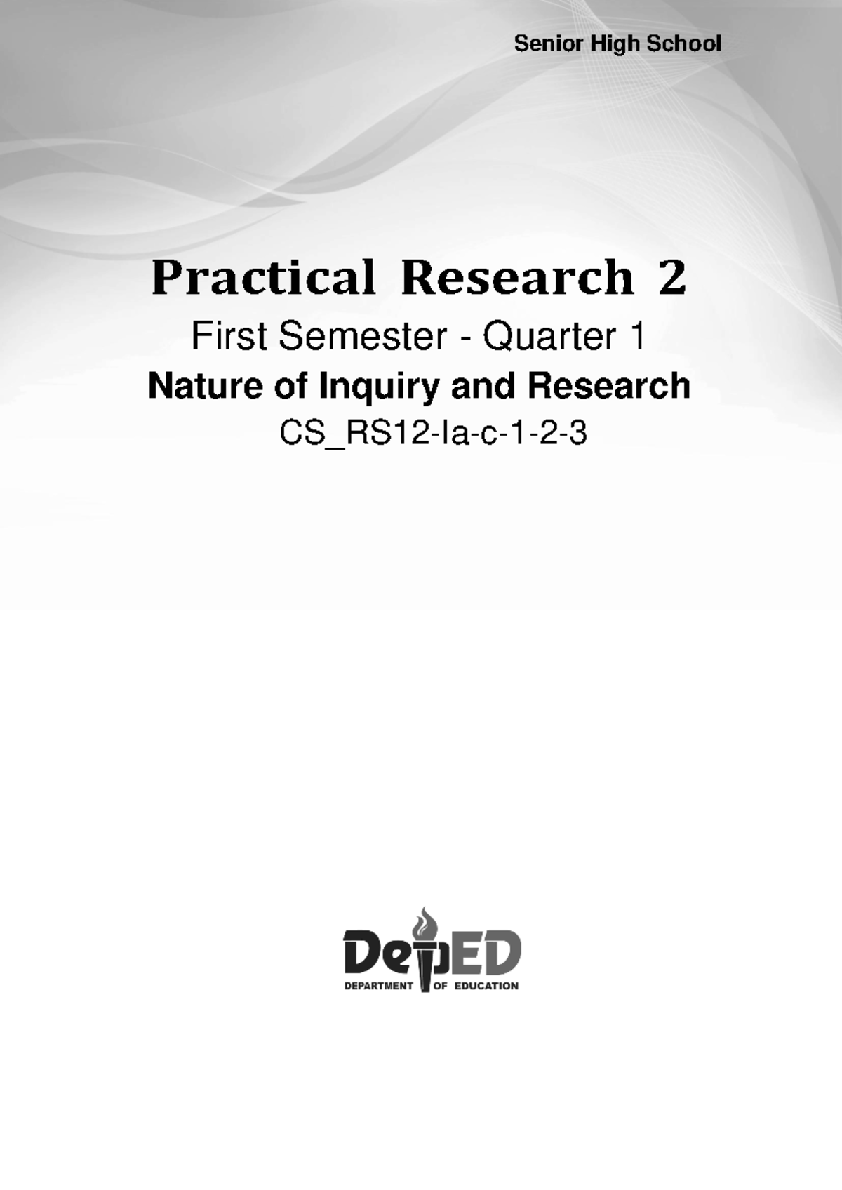 Practical Research 2 - Module 1: Lesson 1 & 2 on Quant Research - Studocu