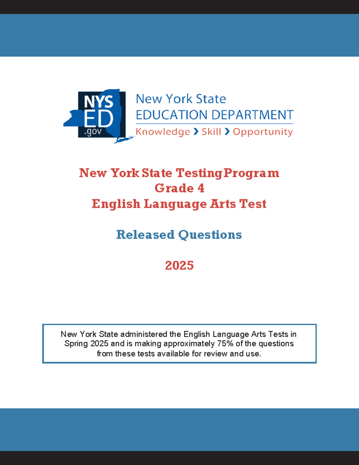 2025 NYS Grade 4 ELA Released Test Questions and Analysis - Studocu