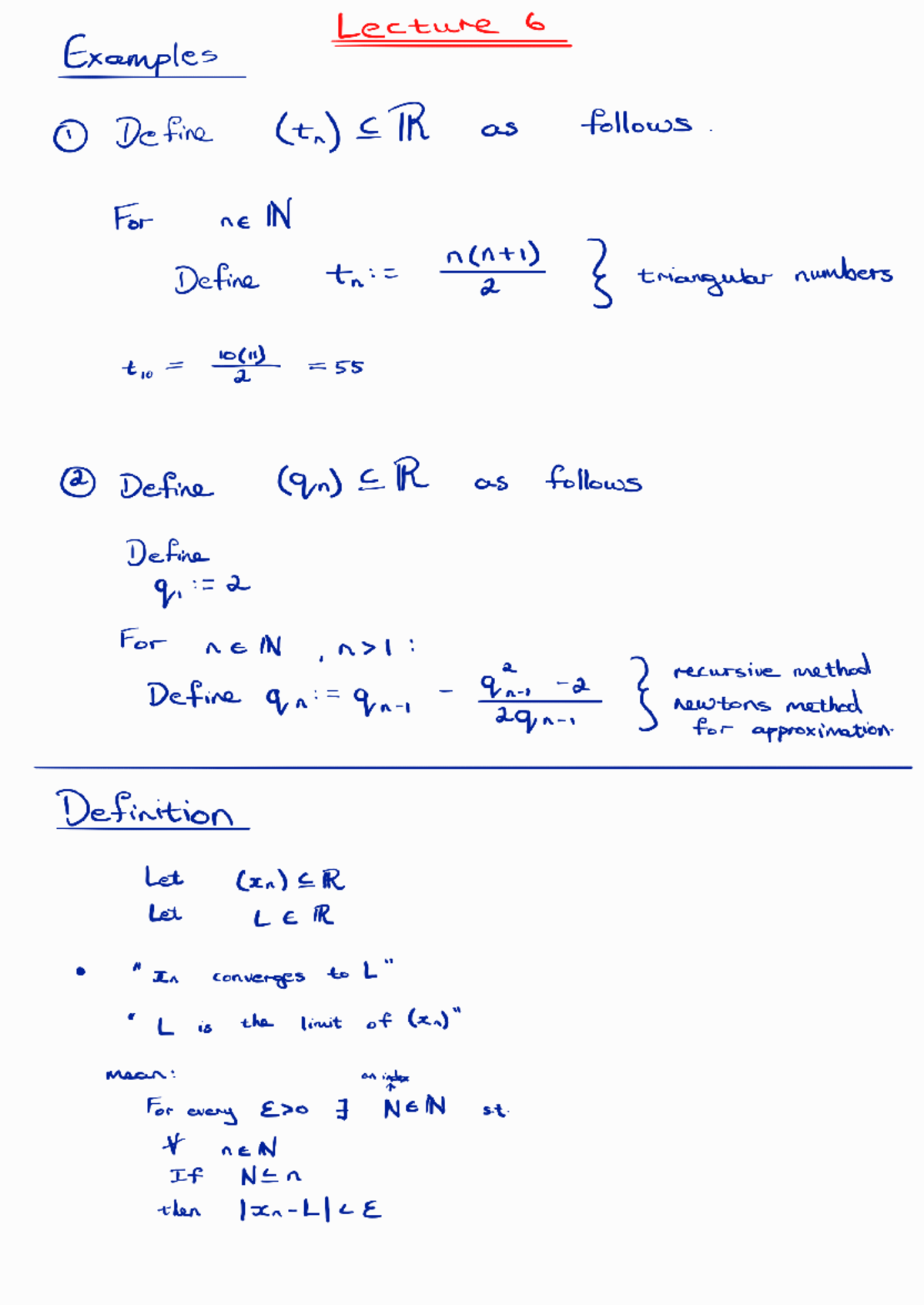 Title: MATH 101 Lecture 6: Convergence and Limits in Sequences - Studocu