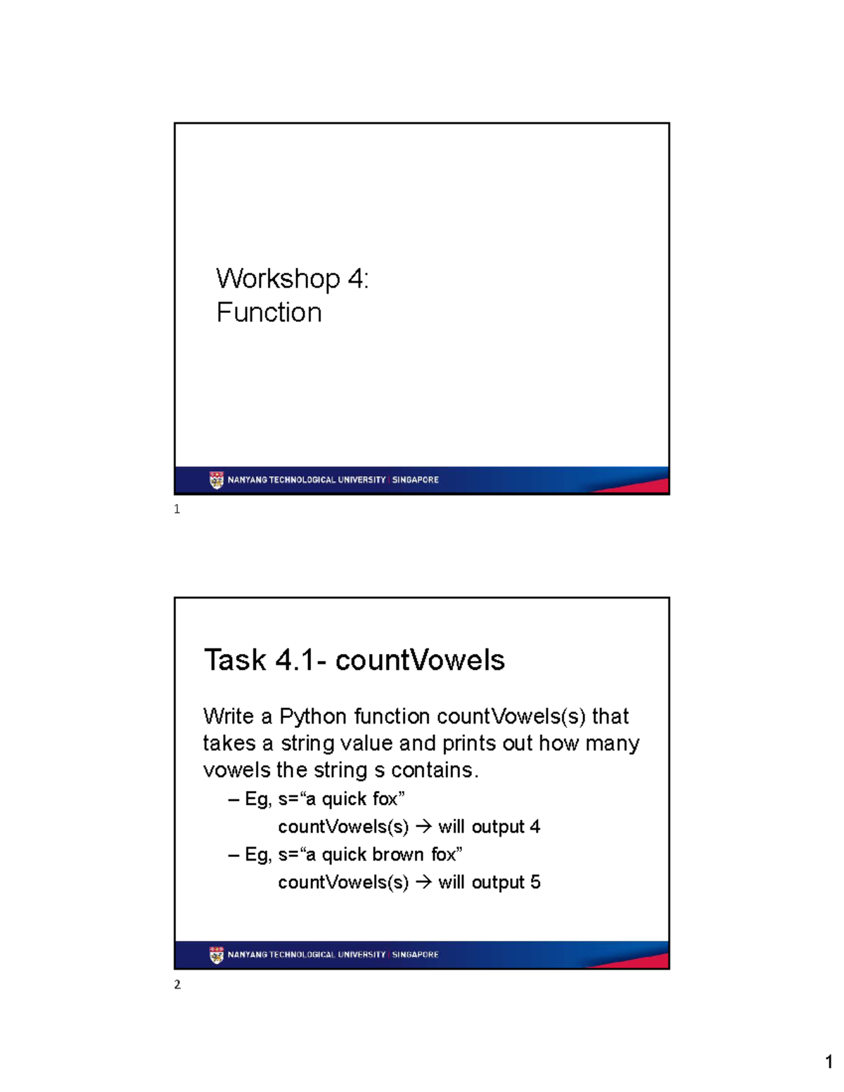 S04 Workshop: Python Functions for Vowel Count & Hypotenuse - Studocu