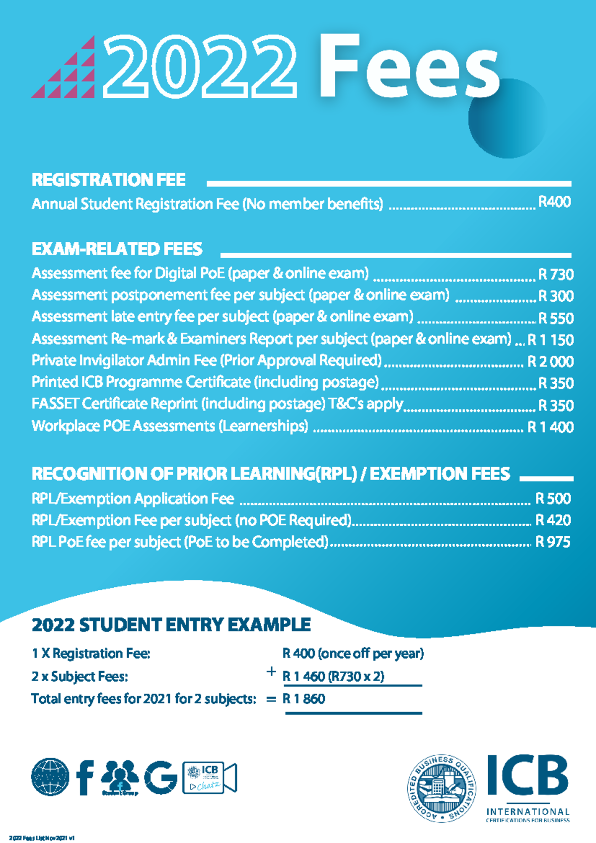 202223 ICB Fees List Final Release 15Nov2021 - ####### R 730 ####### R ...