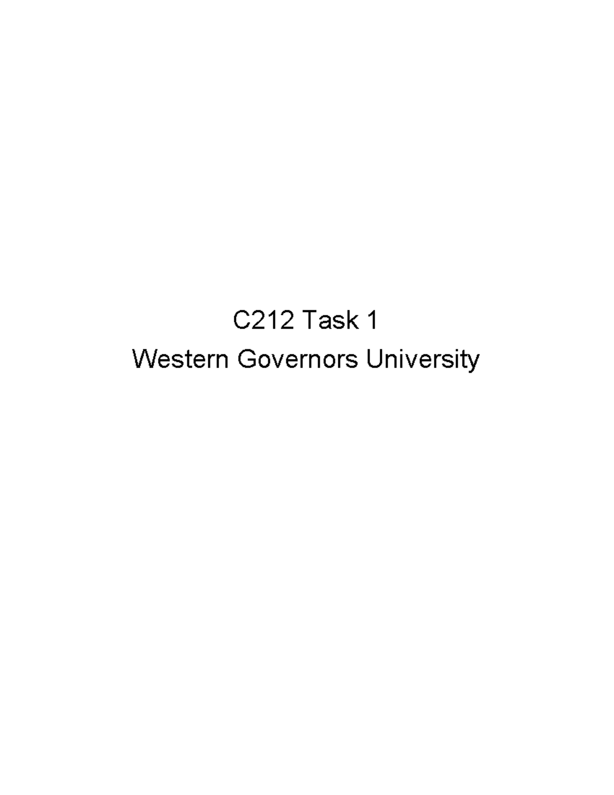 C212 Task 1 Long Grade Pass C212 Task 1 Western Governors