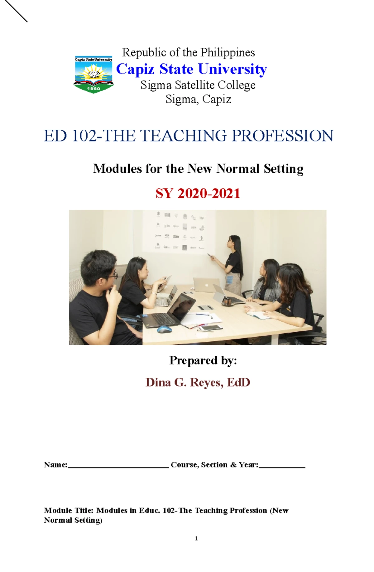 Module 13-PPST - FOR TEACHERS - ####### MODULE 13 1 Ensure the positive ...