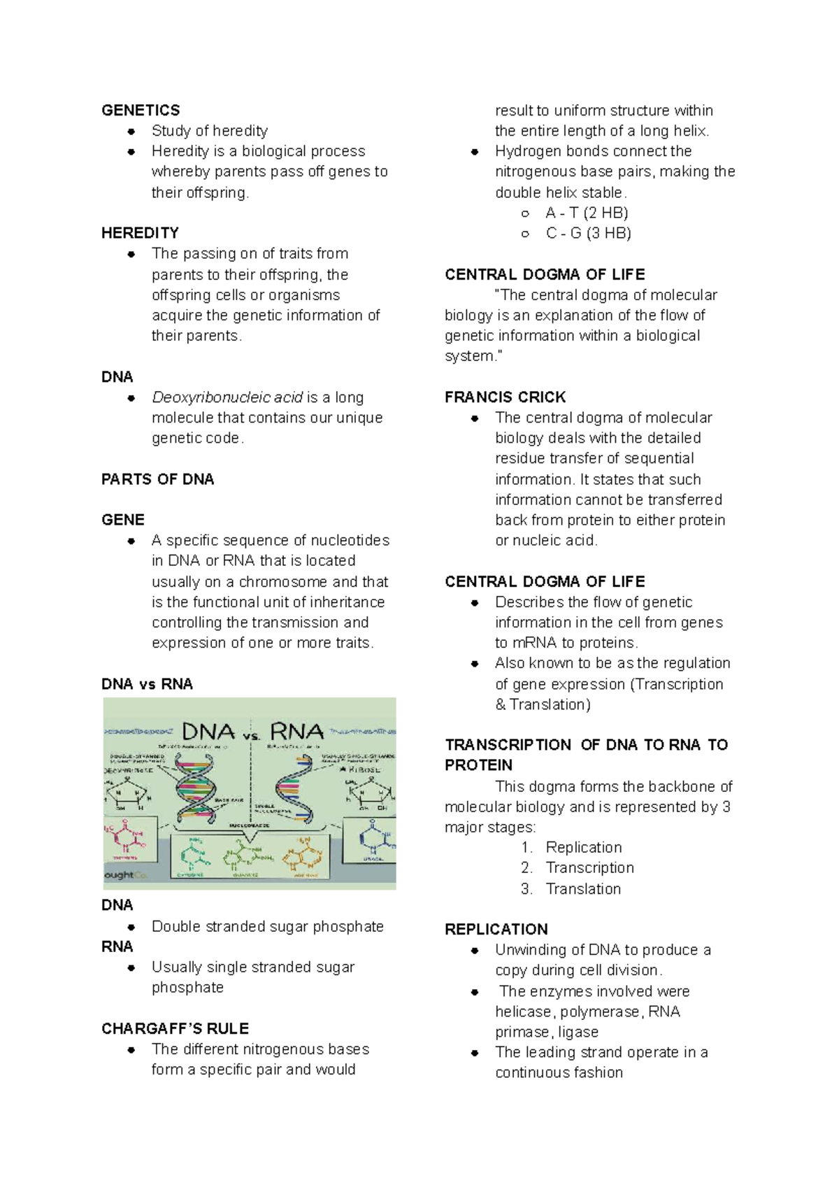 BIO 101 Genetics: Heredity, DNA Structure, and Mutations Study Guide ...