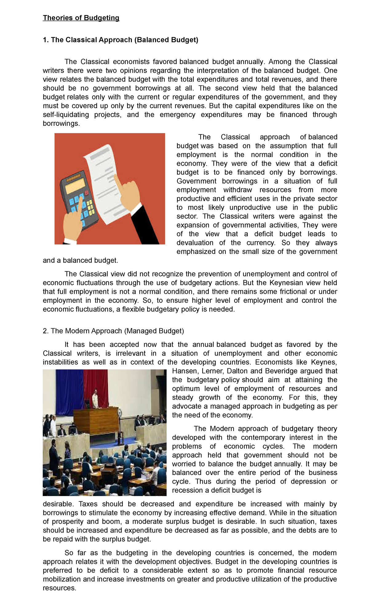 Theoretical Approaches To Budgeting Classical Vs Modern Perspectives