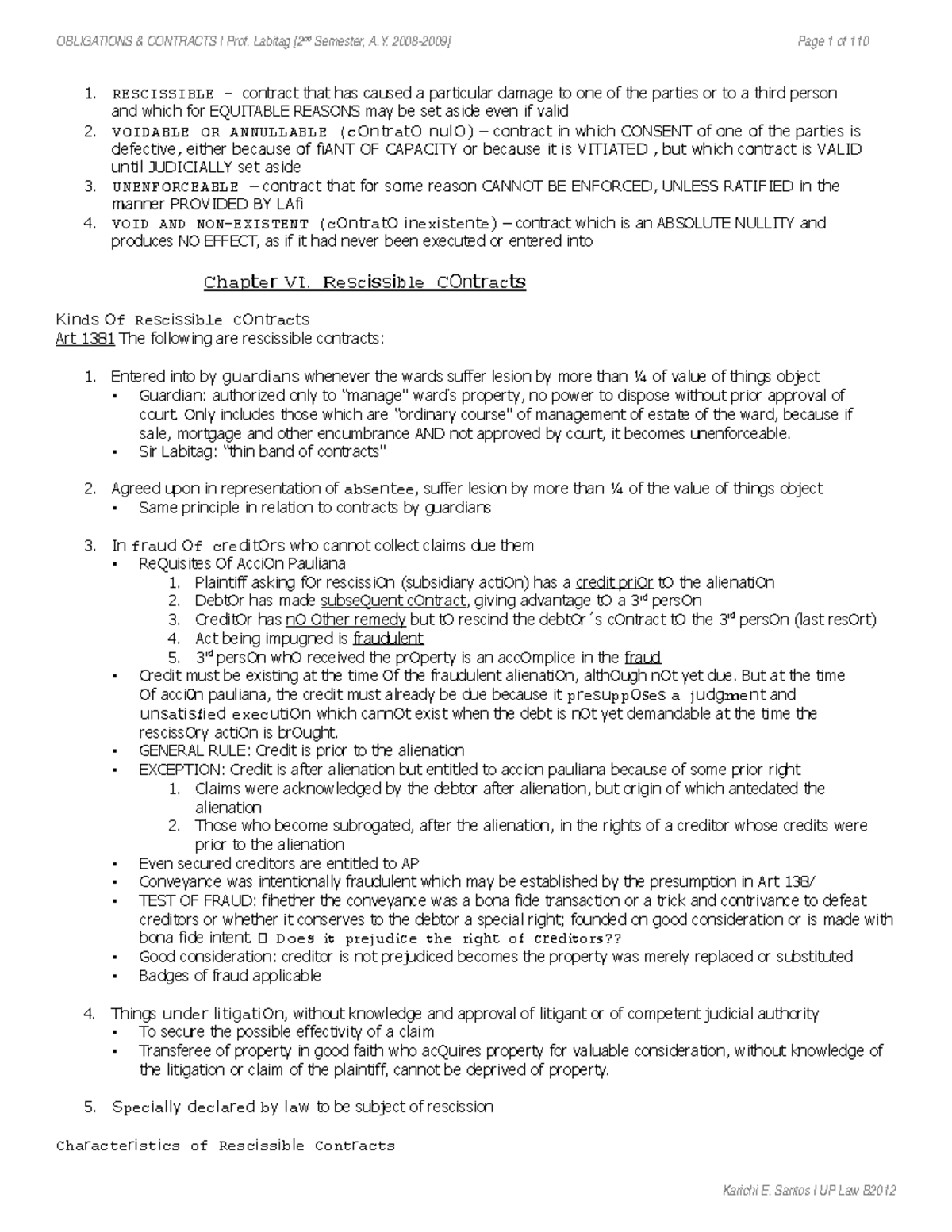 Lesson 9 Rescissible Contracts and Voidable or Annullable Contracts ...