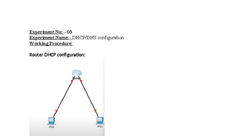 Lab 3: Router DHCP Configuration Procedure - Studocu