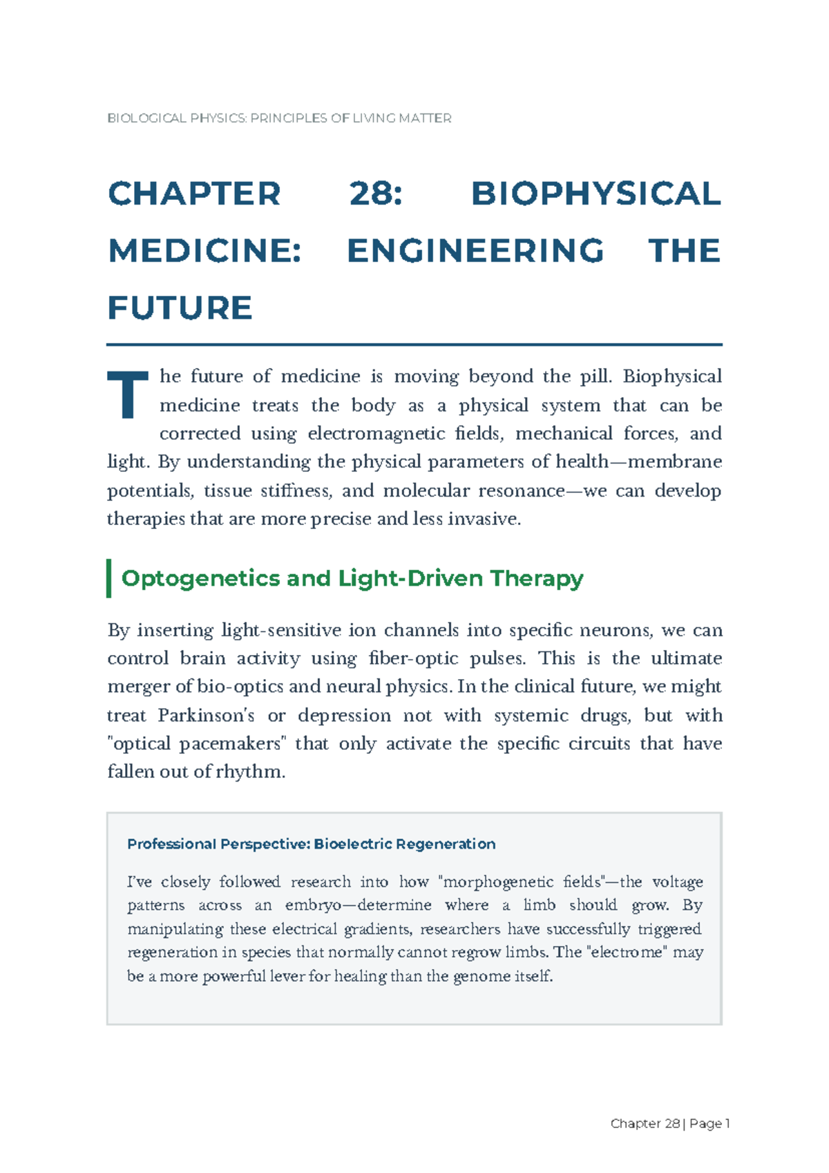 BIOPHYSICAL MEDICINE: ENGINEERING THE FUTURE (BIO PHYS 28) - Studocu