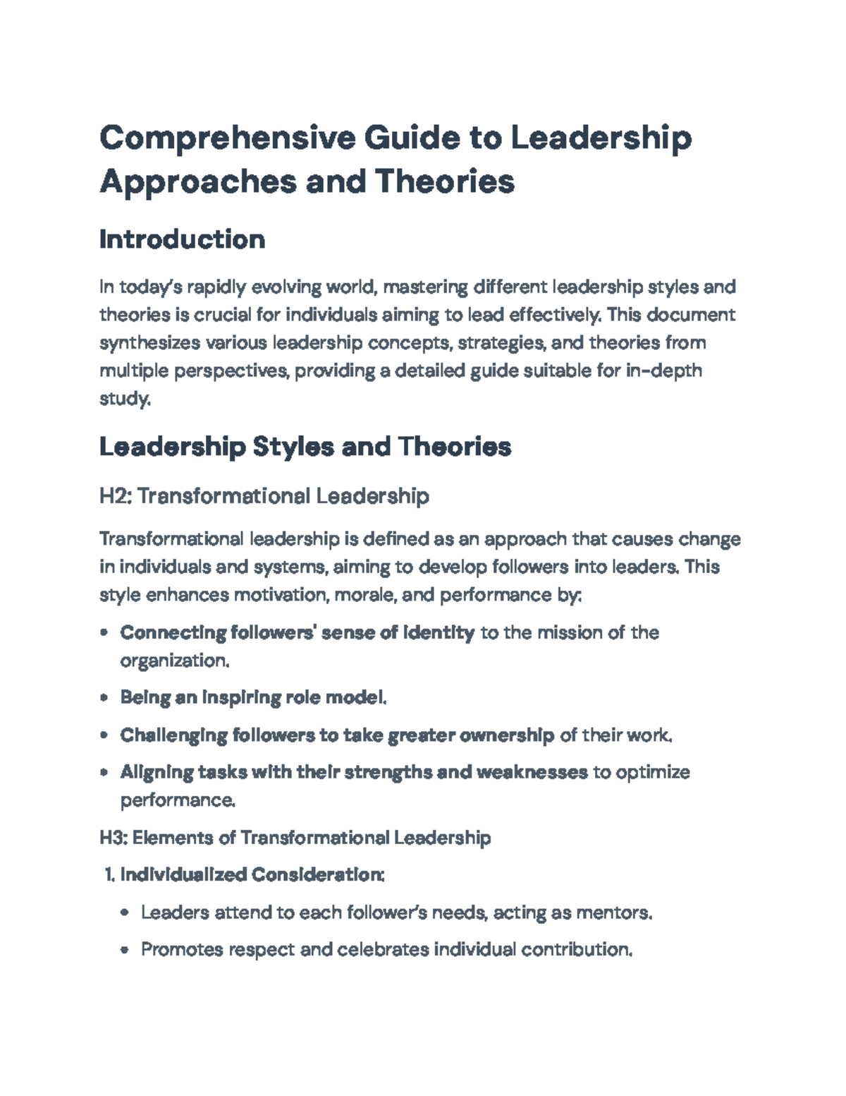 Comprehensive Leadership Guide: Styles, Theories & Ethical Practices ...