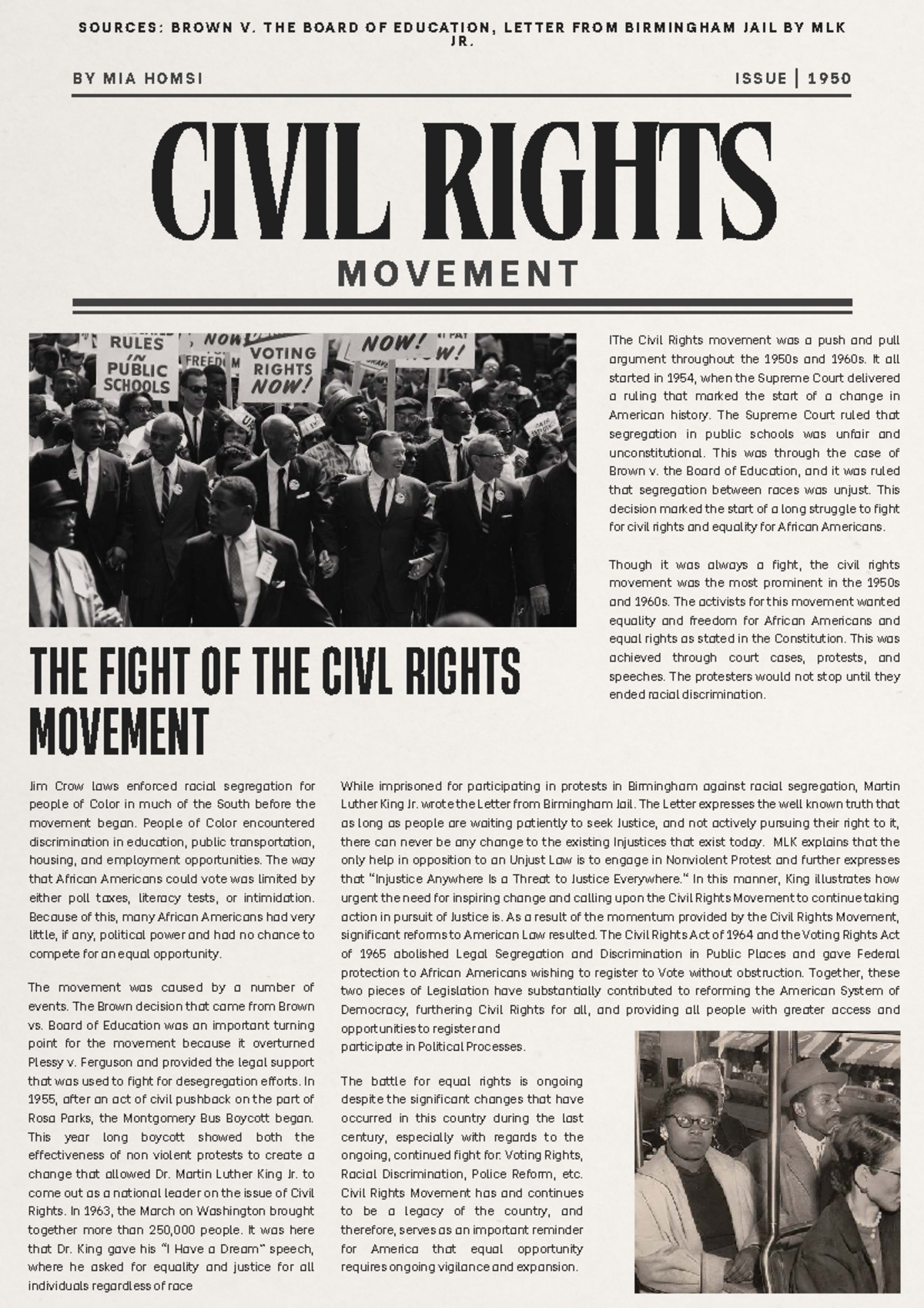 Civil Rights Movement Overview: Brown v. Board & MLK's Impact - Studocu