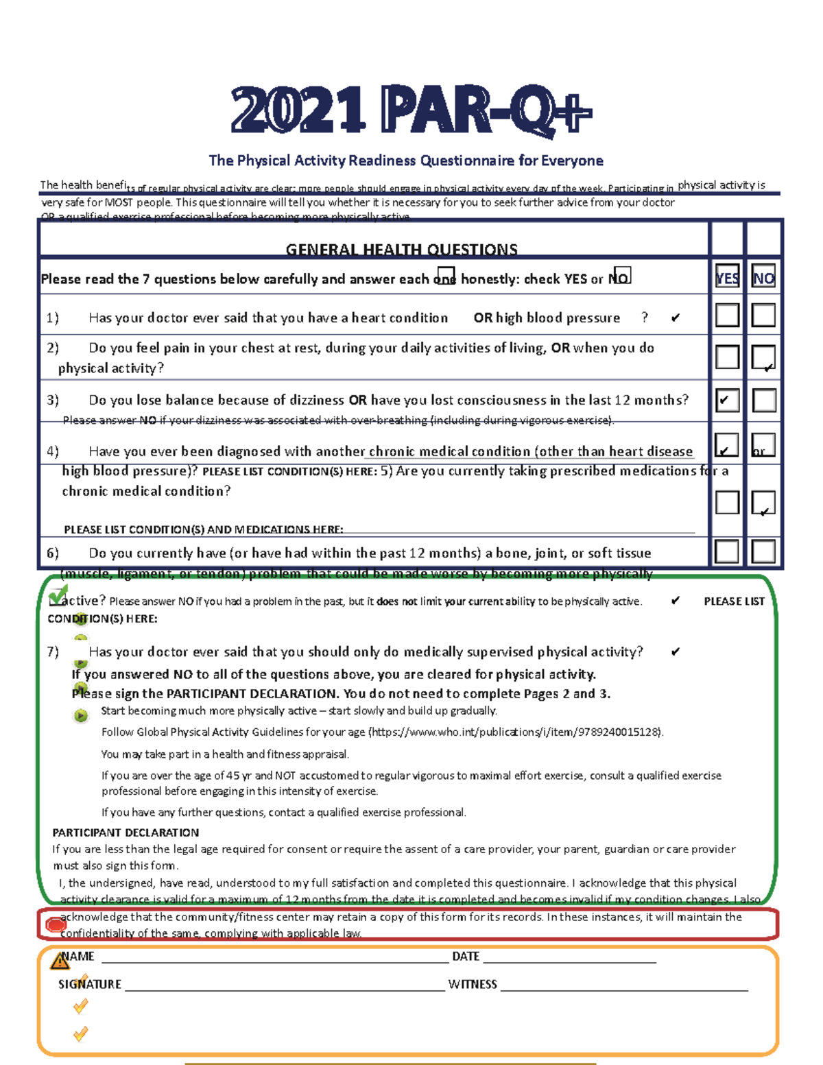 PAR-Q+ Physical Activity Readiness Questionnaire - Jan 2021 - Studocu