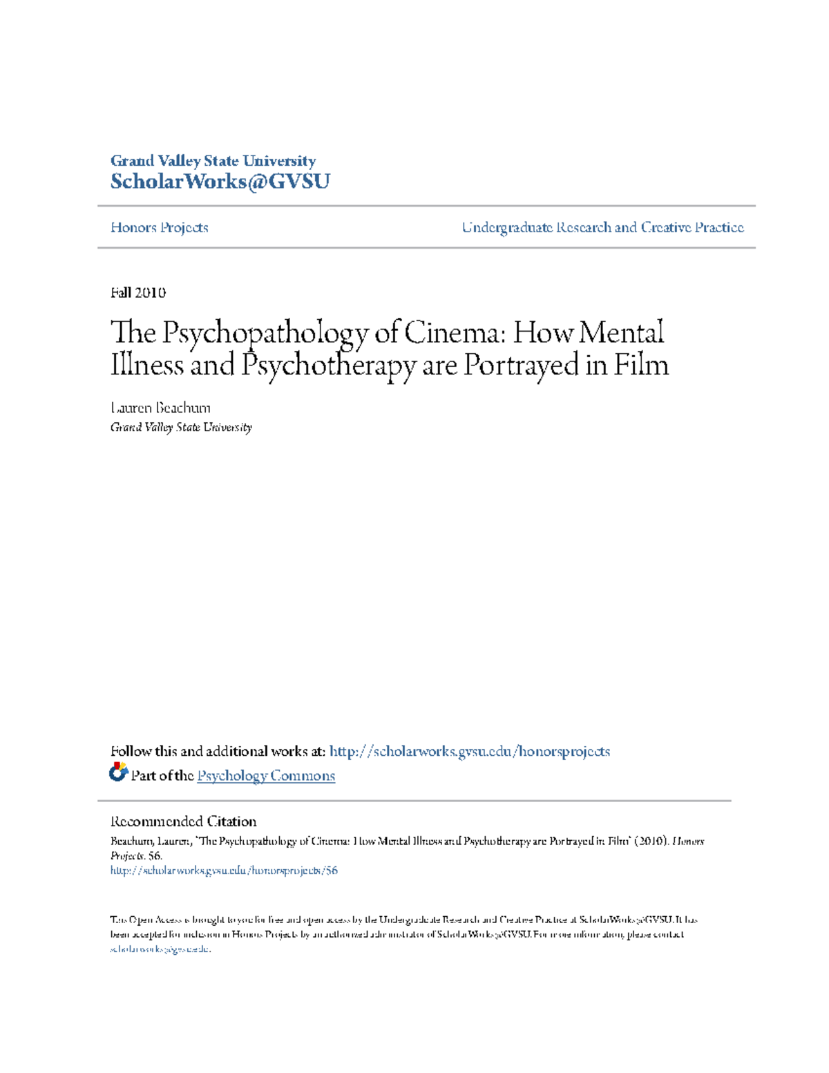 The Psychopathology of Cinema How Mental Illness and Psychothera ...