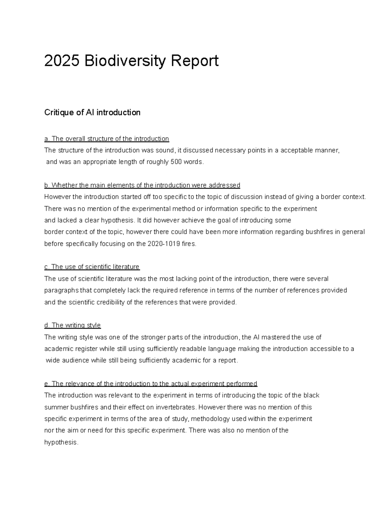 Biodiversity Report 1006: Critique of AI Introduction on Fire Impact ...