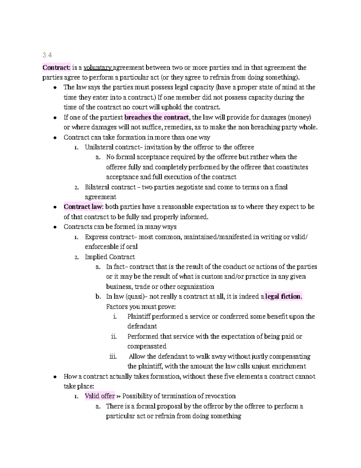 Contract Law Overview: Essential Elements, Formation, and Remedies - 3 ...