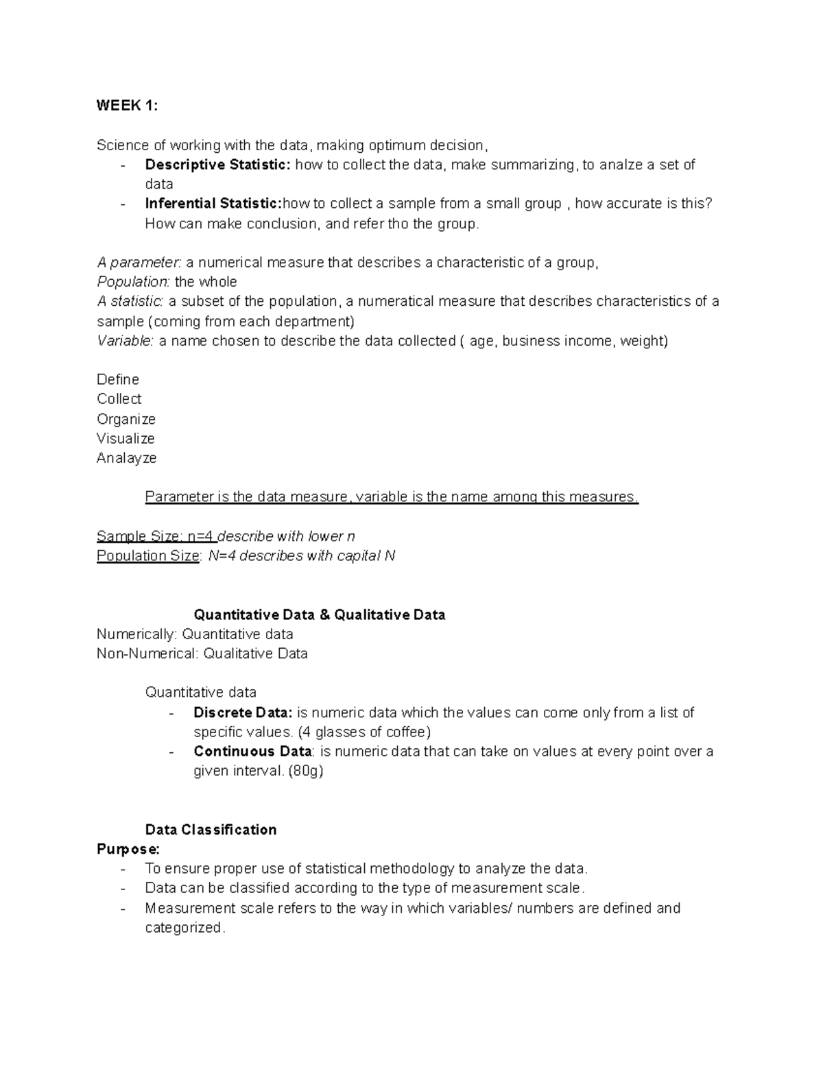 QMS-210 Lecture Notes: Data Science Fundamentals and Statistics - Studocu
