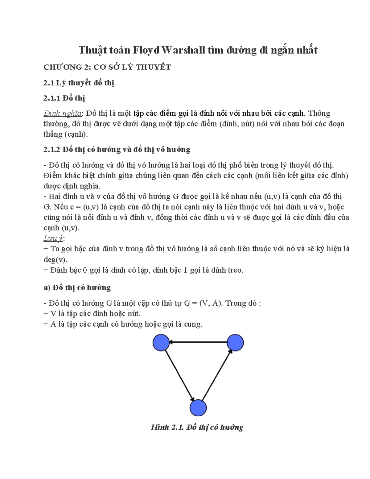 Thuật toán Floyd-Warshall và Lý thuyết Đồ thị - CHƯƠNG 2 - Studocu